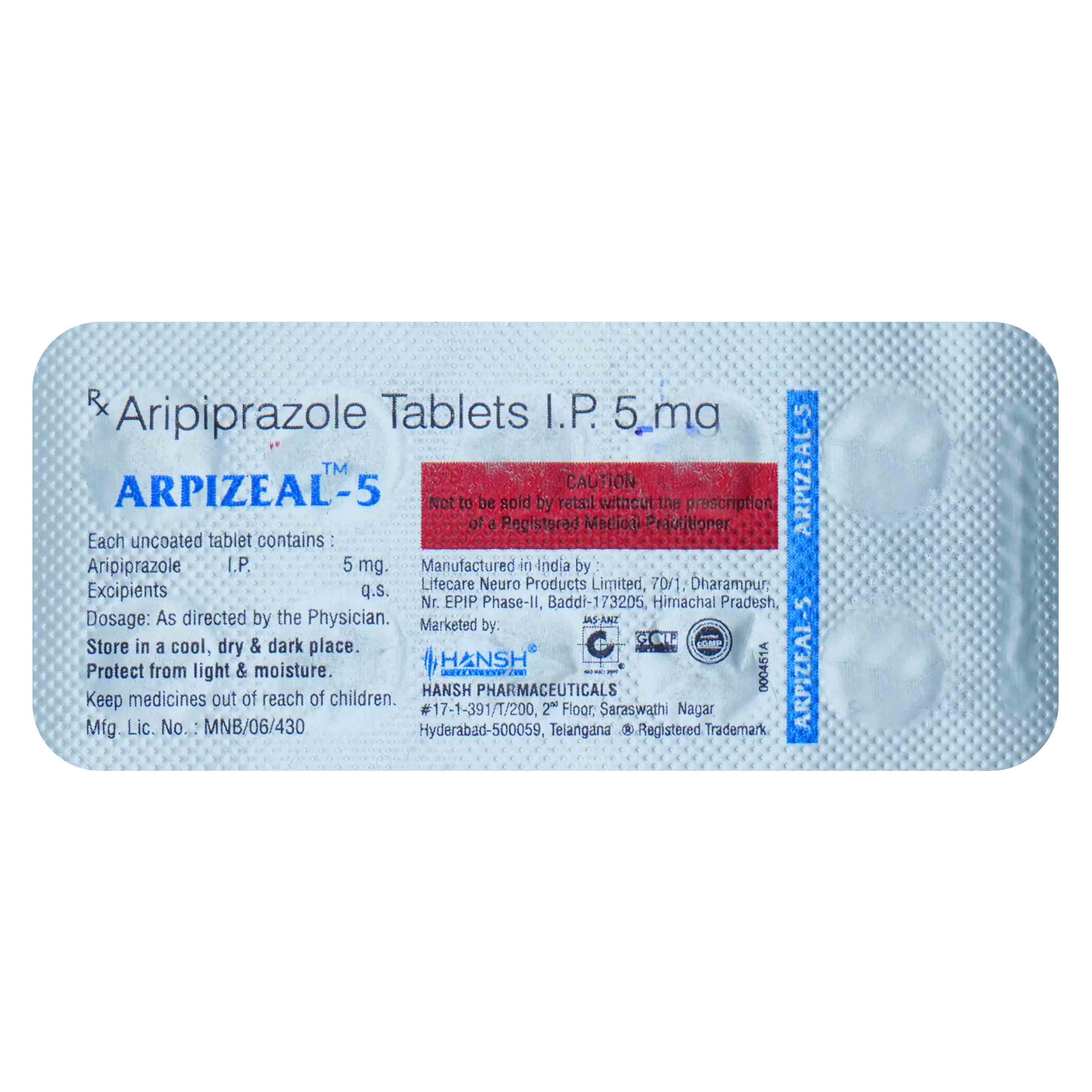Arpizeal-5 Tablet | Uses, Side Effects, Price | Apollo Pharmacy