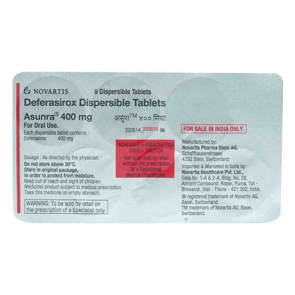 Asunra 400 mg Tablet 6's Price, Uses, Side Effects, Composition ...