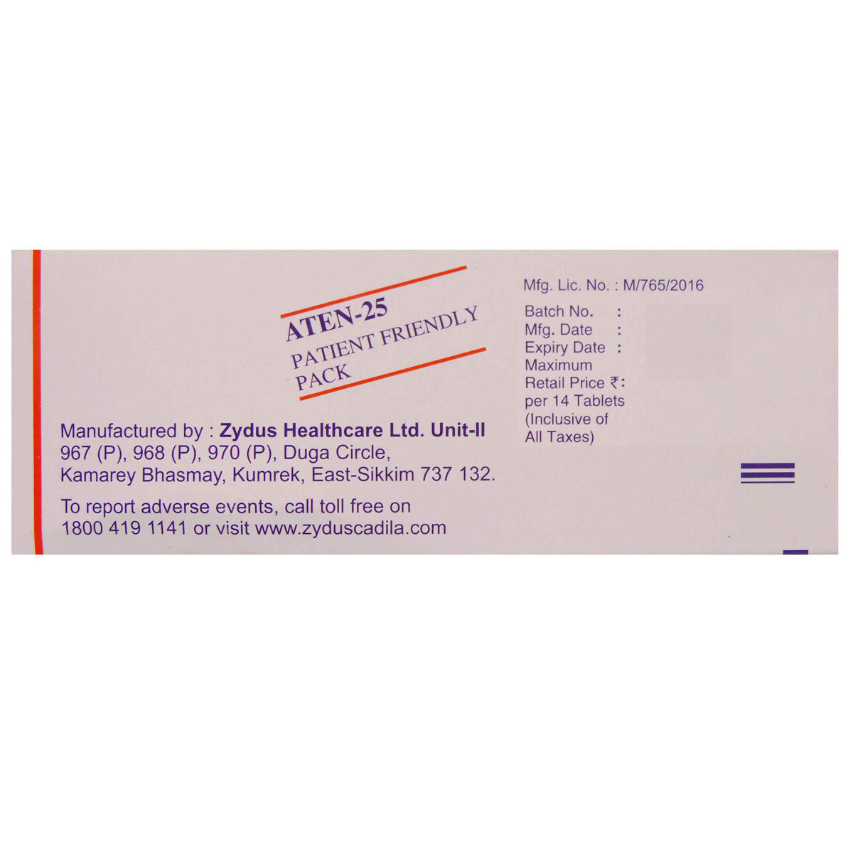 Aten-25 Tablet | Uses, Side Effects, Price | Apollo Pharmacy