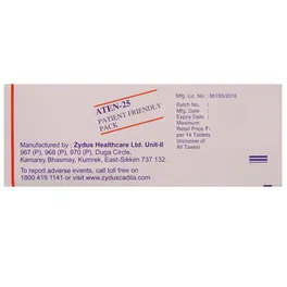Aten-25 Tablet | Uses, Side Effects, Price | Apollo Pharmacy
