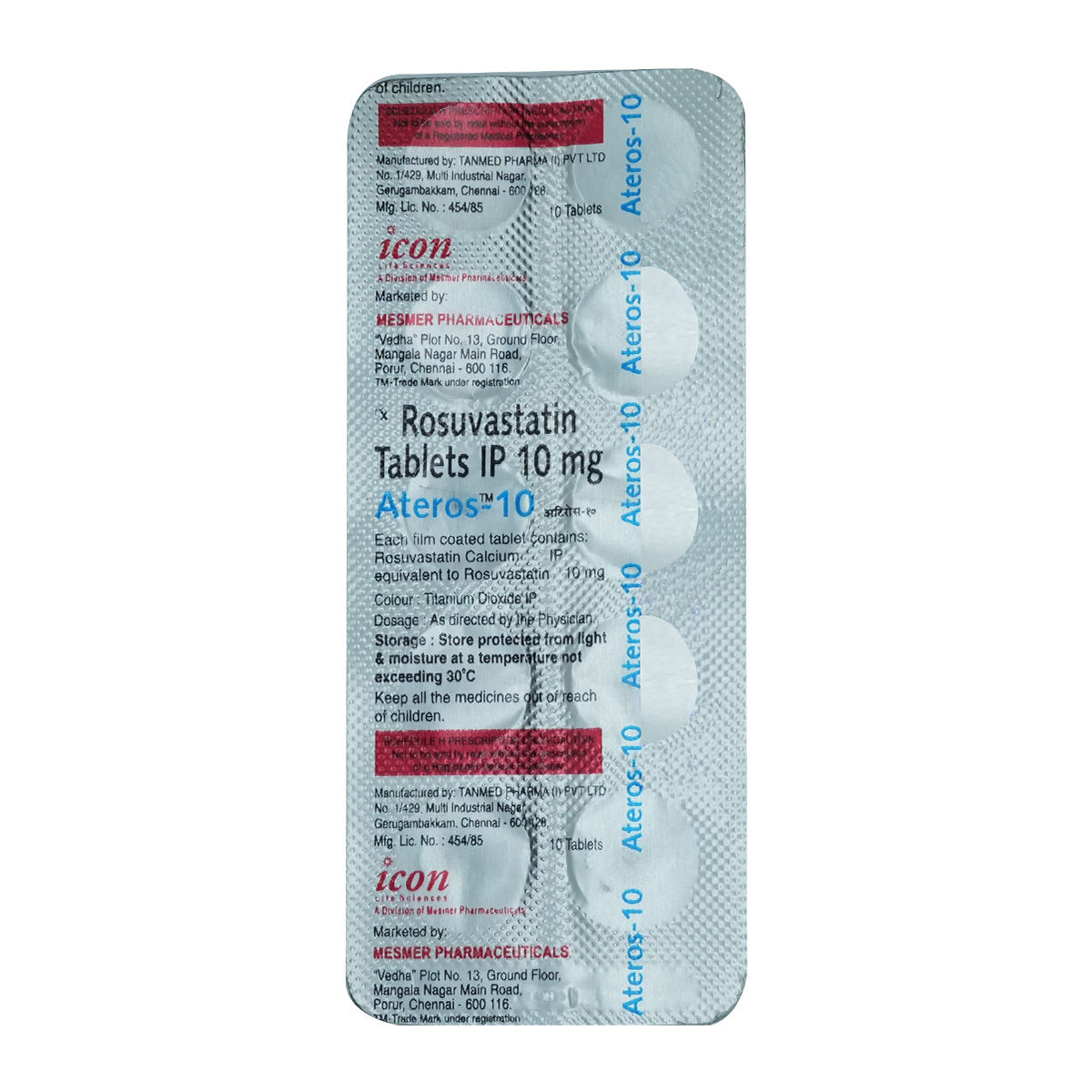 Ateros-10 Tablet | Uses, Side Effects, Price | Apollo Pharmacy