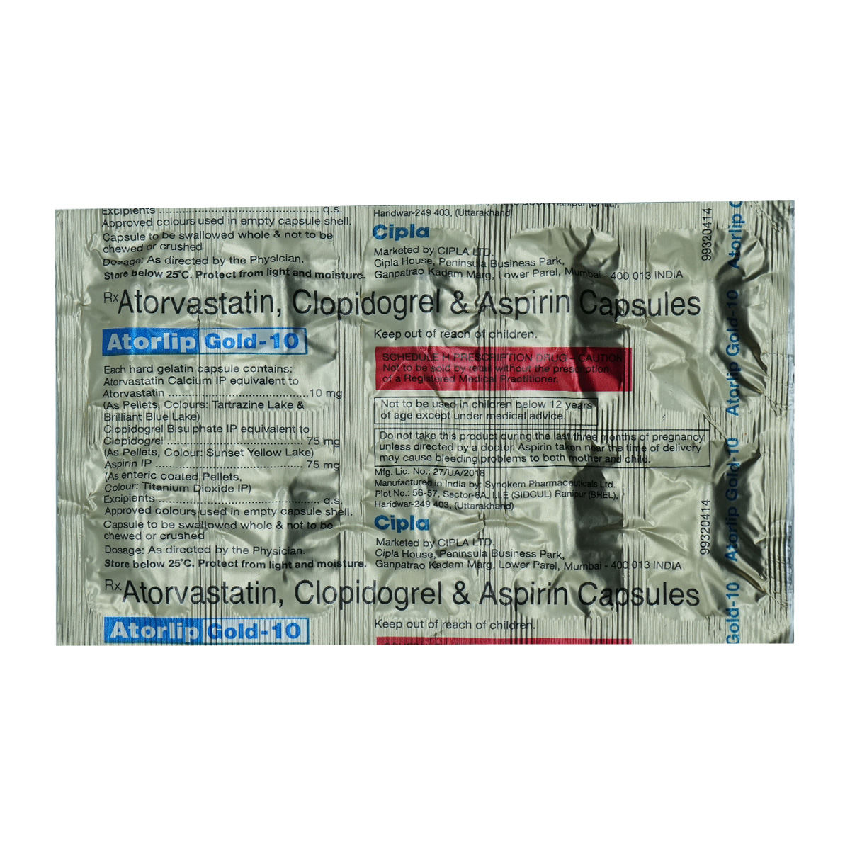 Atorlip Gold-10mg Capsule 10's Price, Uses, Side Effects, Composition ...