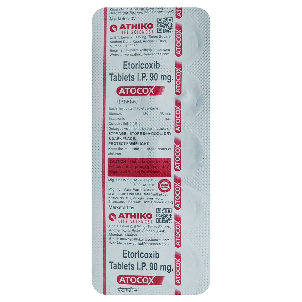 Atocox 90 Tablet | Uses, Side Effects, Price | Apollo Pharmacy