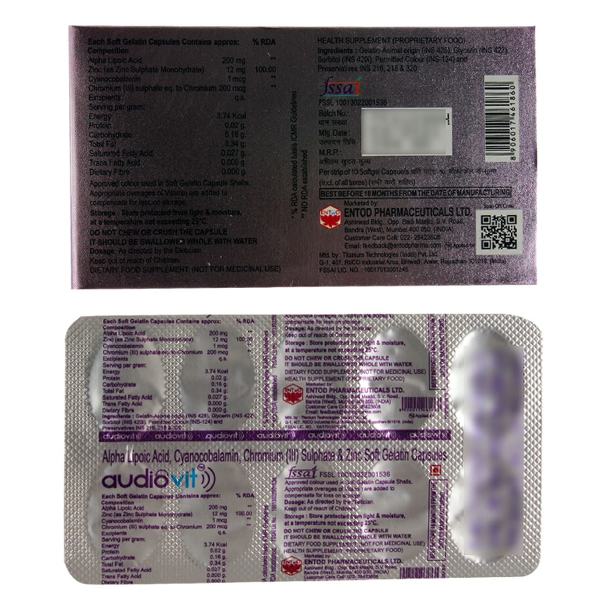 Audiovit Veggie Cap 10'S Price, Uses, Side Effects, Composition ...