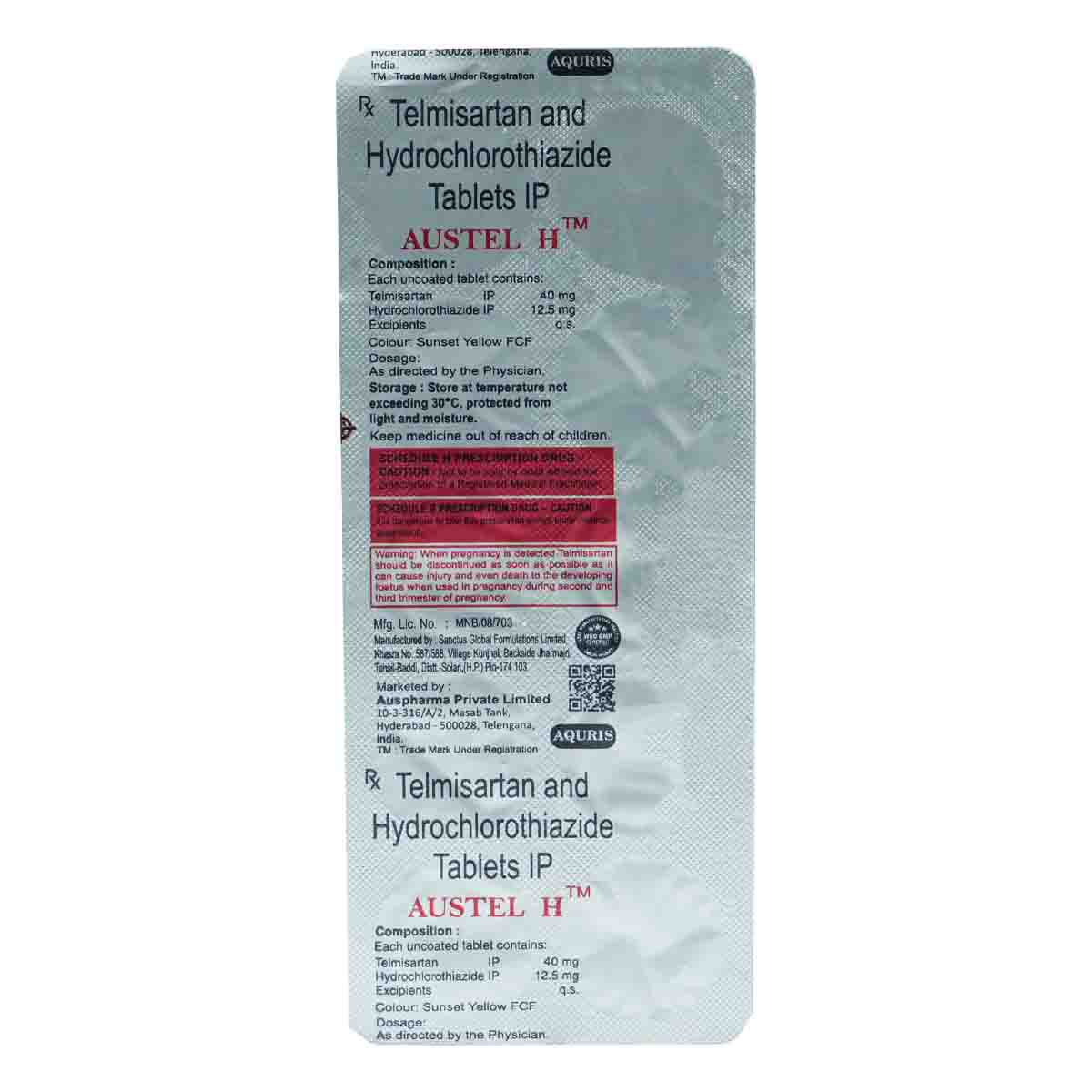 Austel H 40/12.5 Tablet 10's Price, Uses, Side Effects, Composition ...