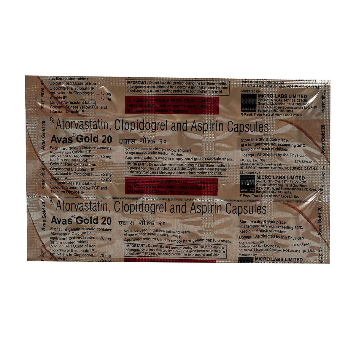 Avas Gold 20 Cap 10'S Price, Uses, Side Effects, Composition - Apollo ...