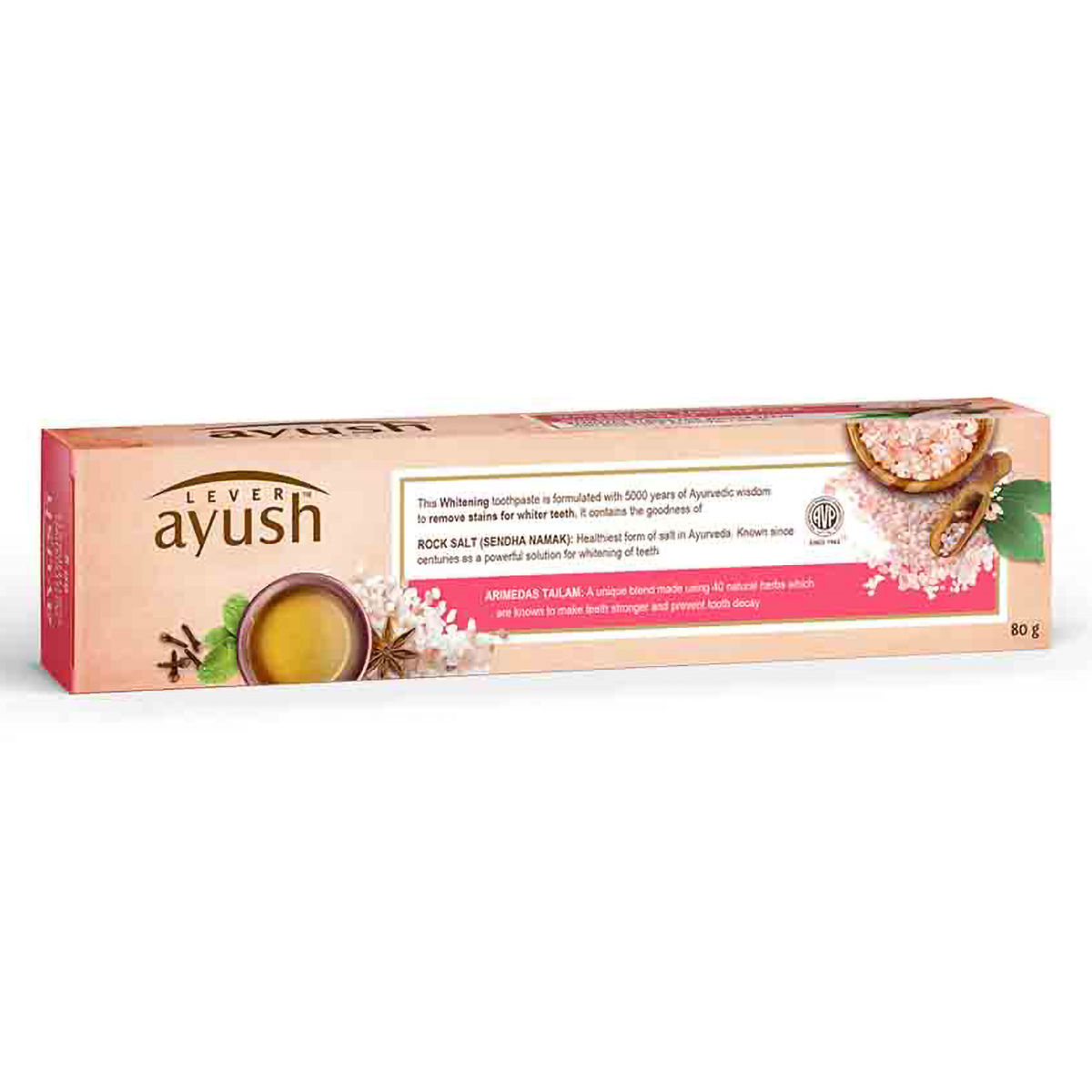 Lever Ayush Whitening Toothpaste with Rock Salt, 80 gm Price, Uses ...