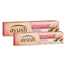 Buy Lever Ayush Whitening Toothpaste with Rock Salt, 80 gm | 19 Minutes ...
