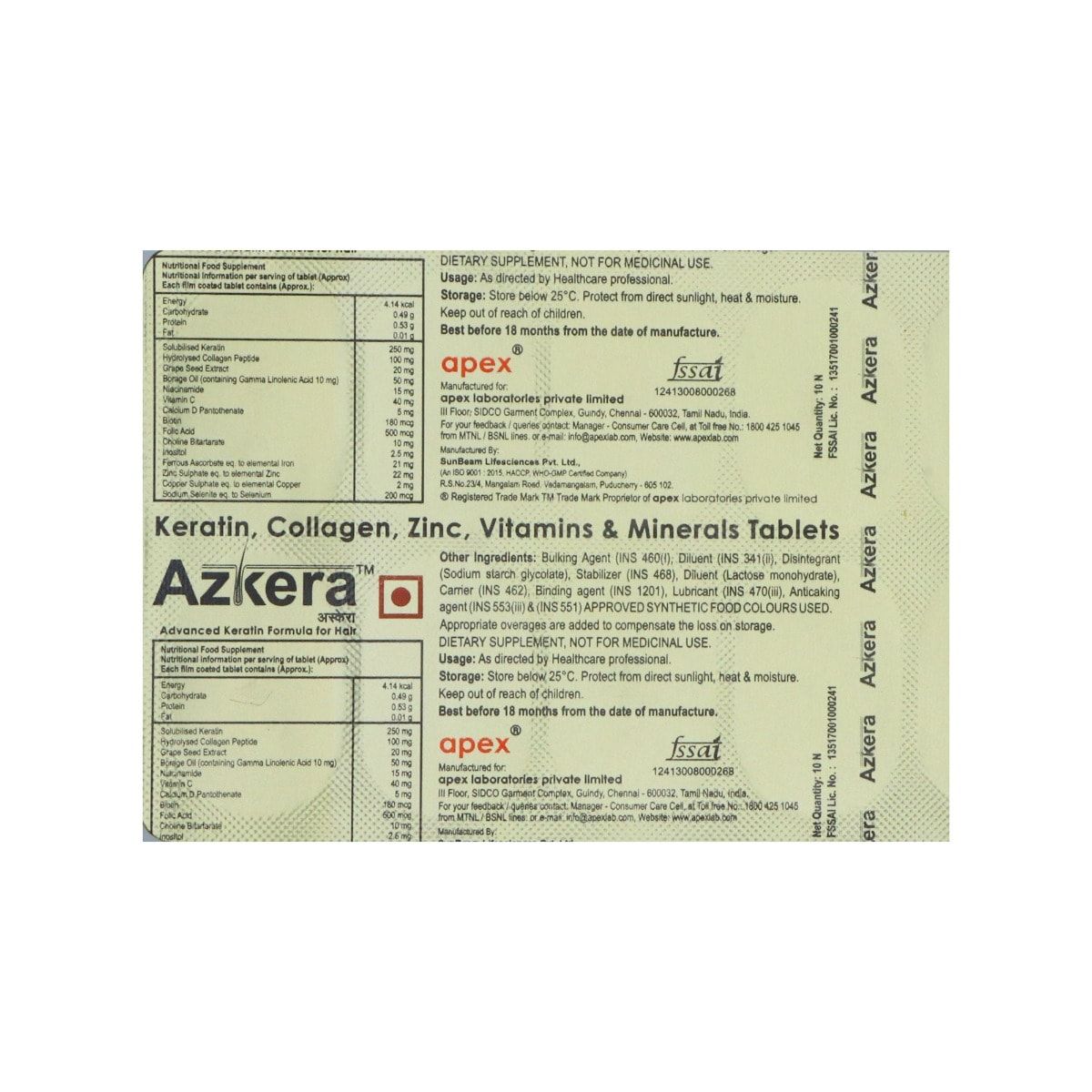 Azkera Tablet 10's Price, Uses, Side Effects, Composition - Apollo Pharmacy