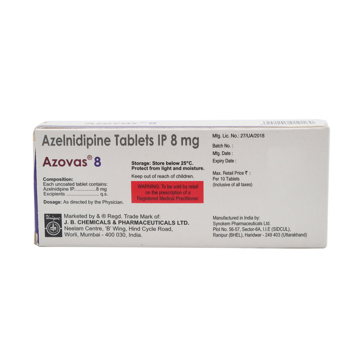 Azovas 8 Tablet 10's Price, Uses, Side Effects, Composition - Apollo ...