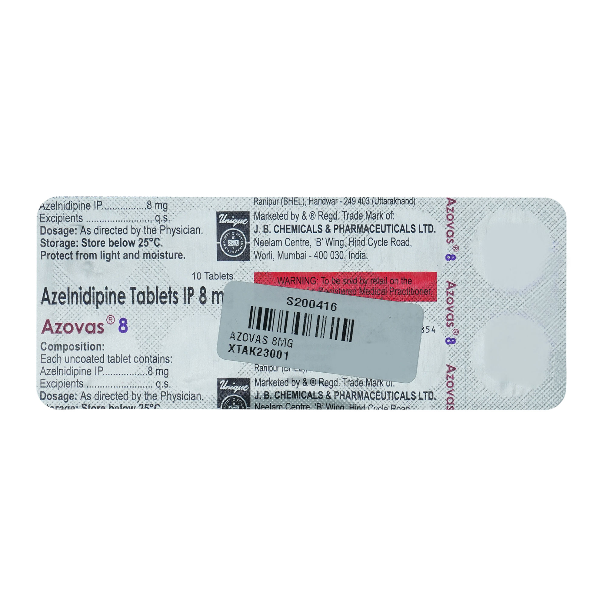 Azovas 8 Tablet 10's Price, Uses, Side Effects, Composition - Apollo ...