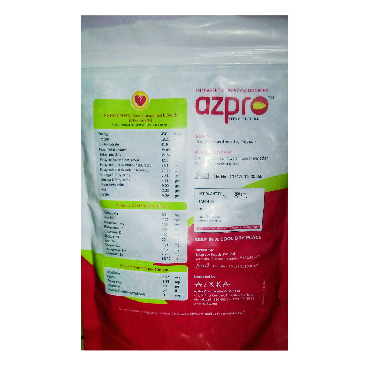 Azpro Seeds 200 gm Price, Uses, Side Effects, Composition - Apollo Pharmacy
