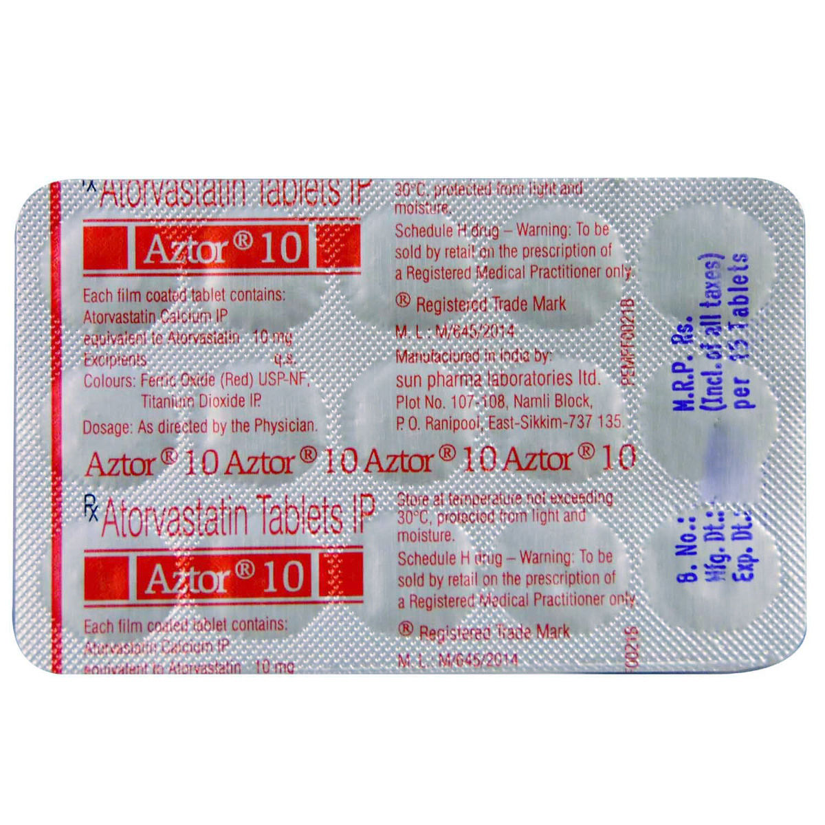 Aztor 10 Tablet 15's Price, Uses, Side Effects, Composition - Apollo ...