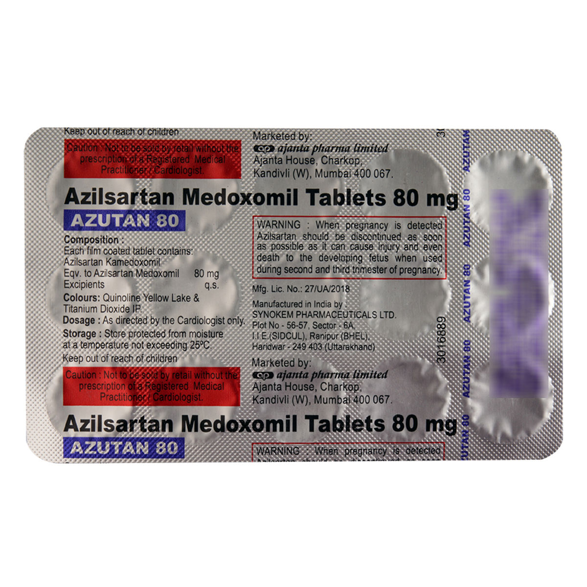 Azutan 80 mg Tablet 15's Price, Uses, Side Effects, Composition ...