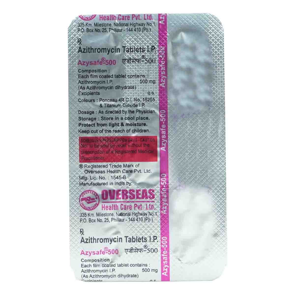 Azysafe-500 Tablet 5's Price, Uses, Side Effects, Composition - Apollo ...