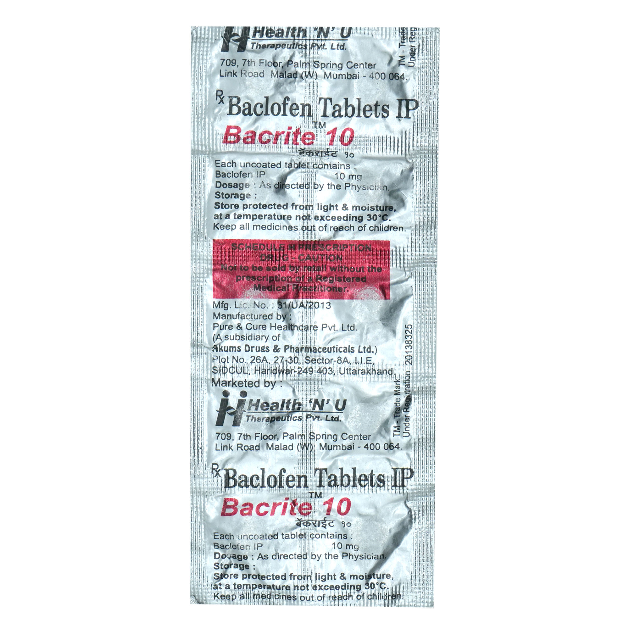 Bacrite 10mg Tablet 10's Price, Uses, Side Effects, Composition ...