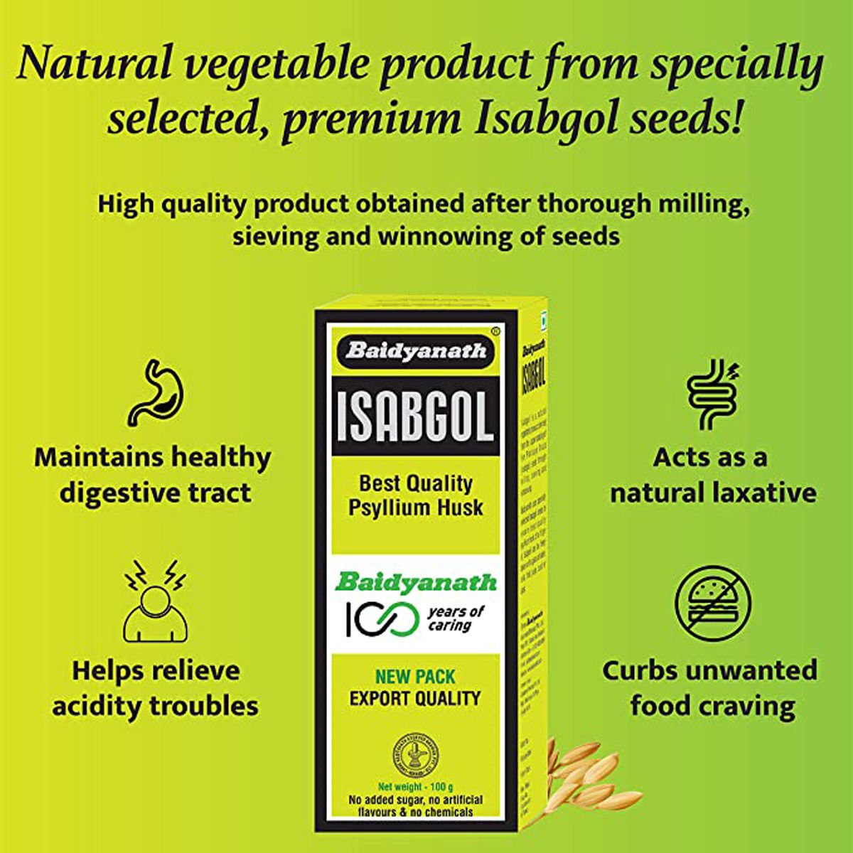 Baidyanath Isabgol Powder, 100 gm Price, Uses, Side Effects ...