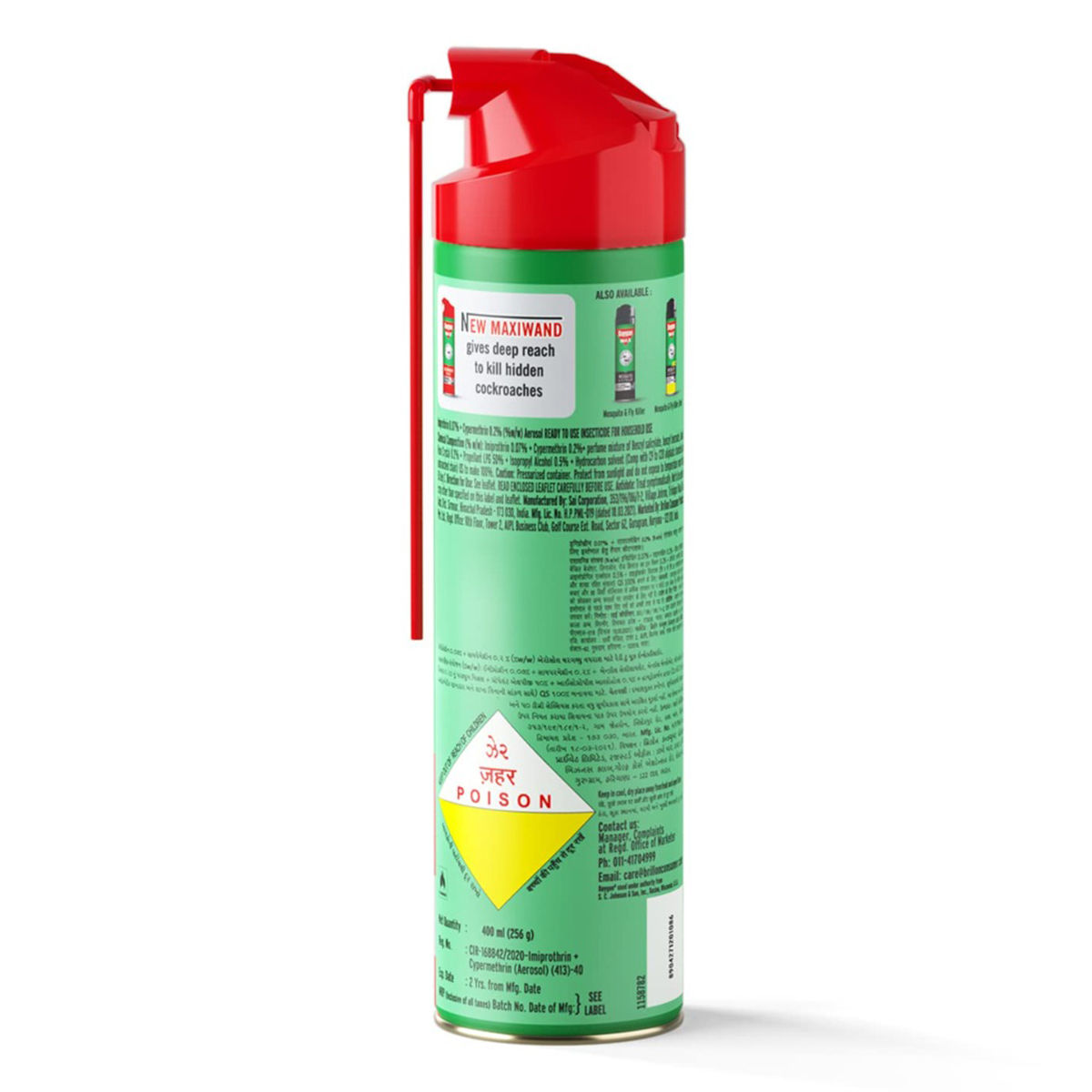 Baygon Max Cockroach Killer Spray, 400 ml Price, Uses, Side Effects ...