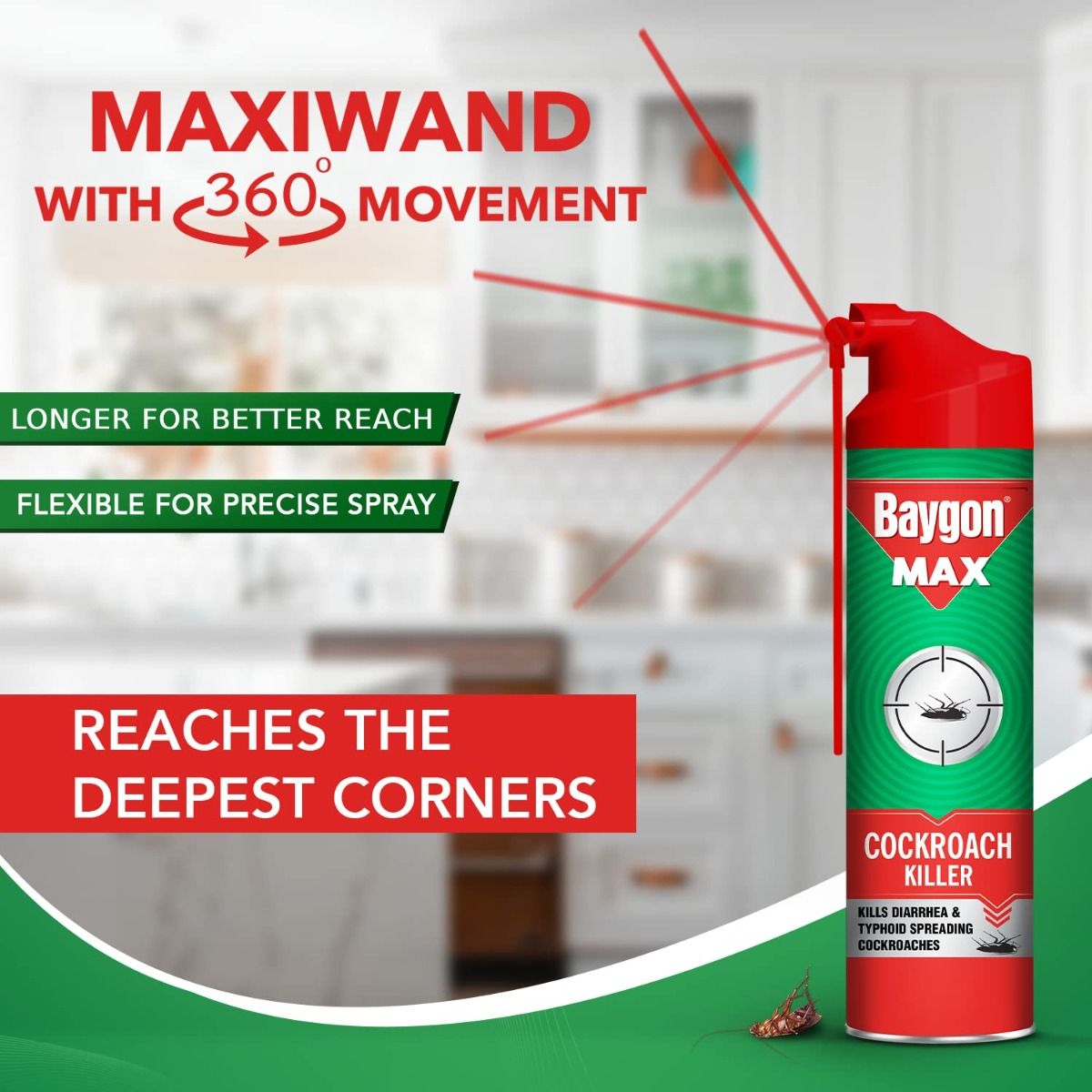 Baygon Max Cockroach Killer Spray, 400 ml Price, Uses, Side Effects ...