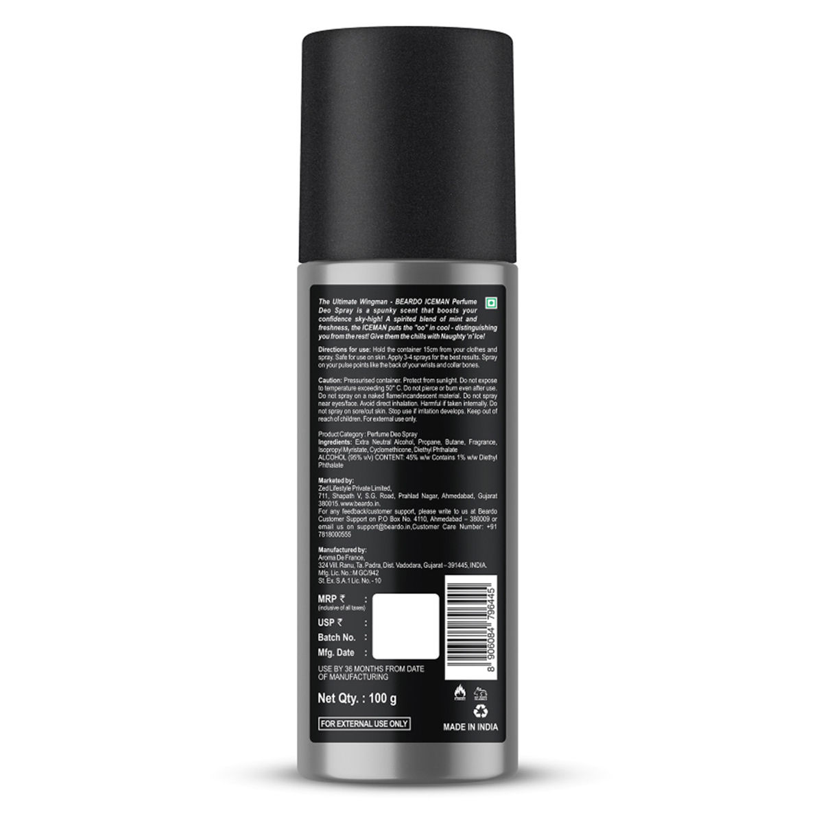 Beardo Iceman Long Lasting Perfume Deo Spray, 150 ml Price, Uses, Side ...