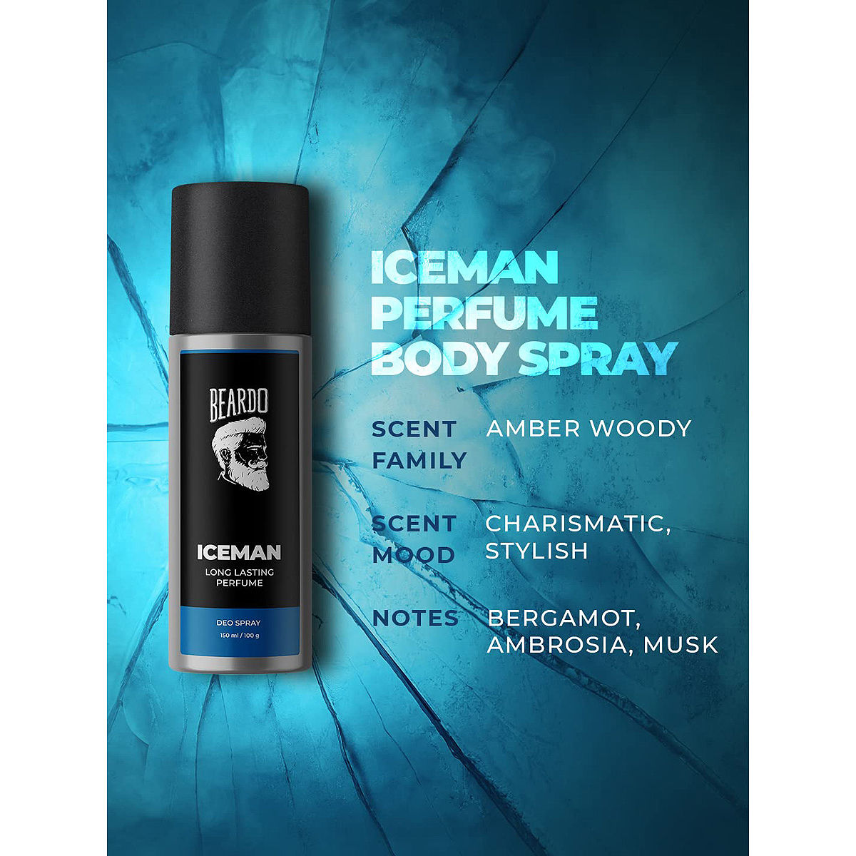 Beardo Iceman Long Lasting Perfume Deo Spray, 150 ml Price, Uses, Side ...