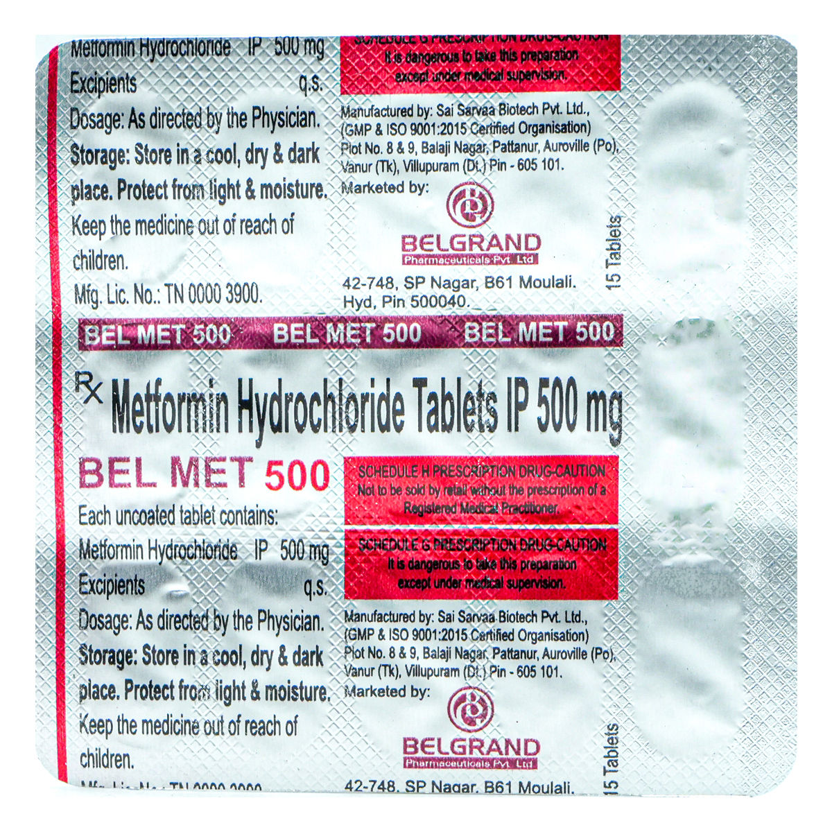 Bel Met 500 Tablet | Uses, Side Effects, Price | Apollo Pharmacy