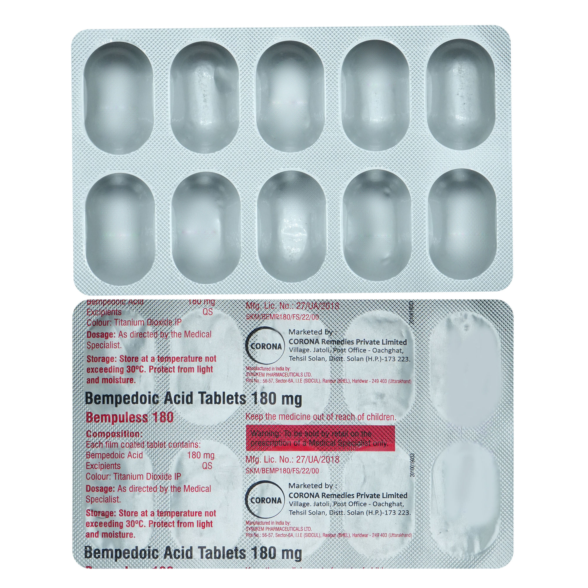 Bempuless 180 Tablet | Uses, Side Effects, Price | Apollo Pharmacy