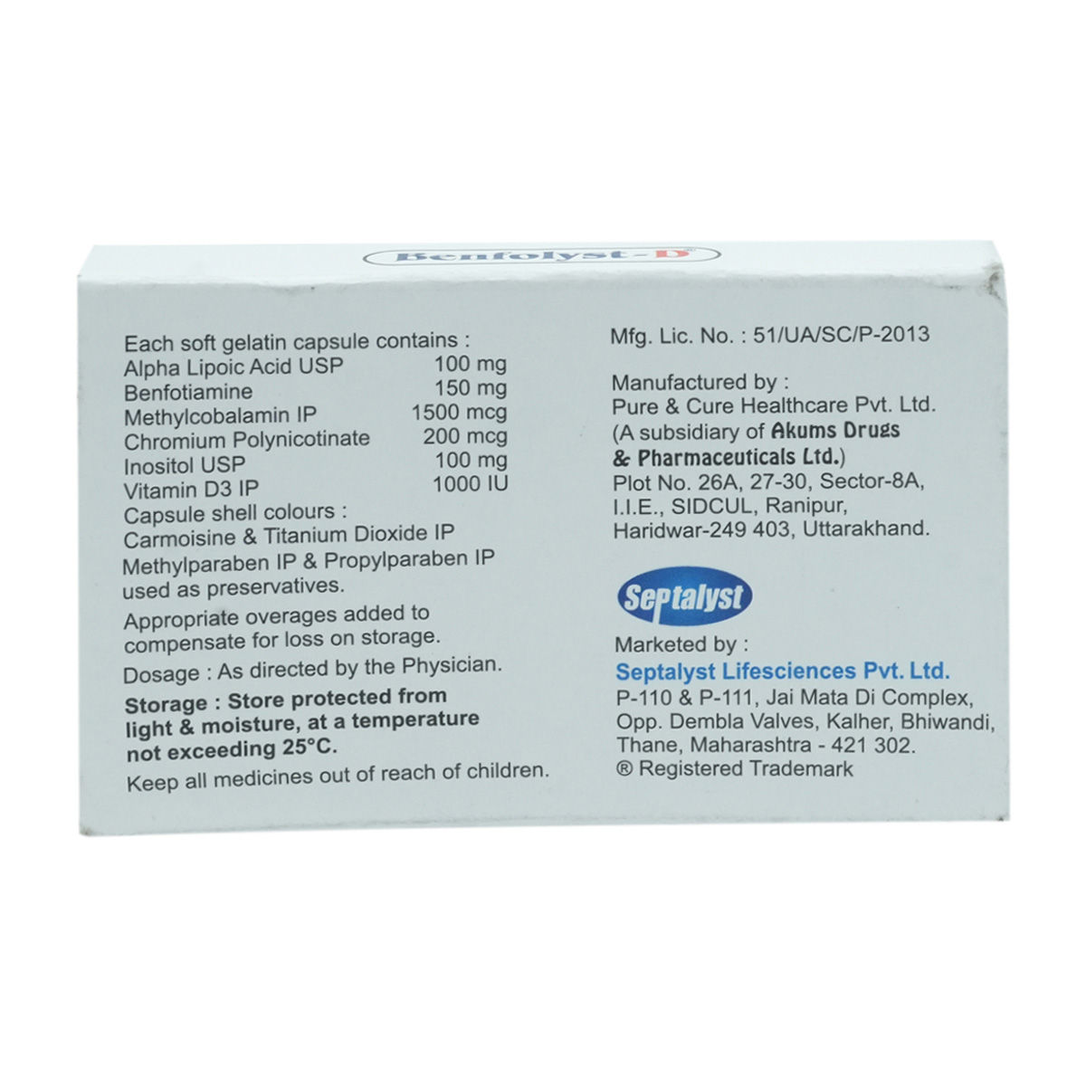 Benfolyst-D Capsule 10's Price, Uses, Side Effects, Composition ...