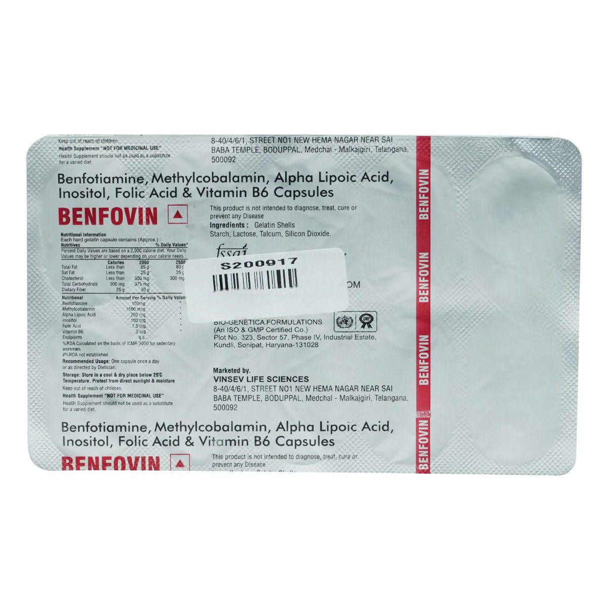 Benfovin Capsule 10's Price, Uses, Side Effects, Composition - Apollo ...