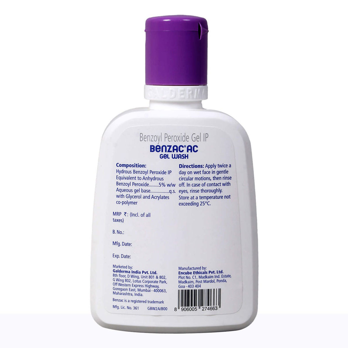 Benzac Ac 5% Gel Wash | Uses, Side Effects, Price | Apollo Pharmacy