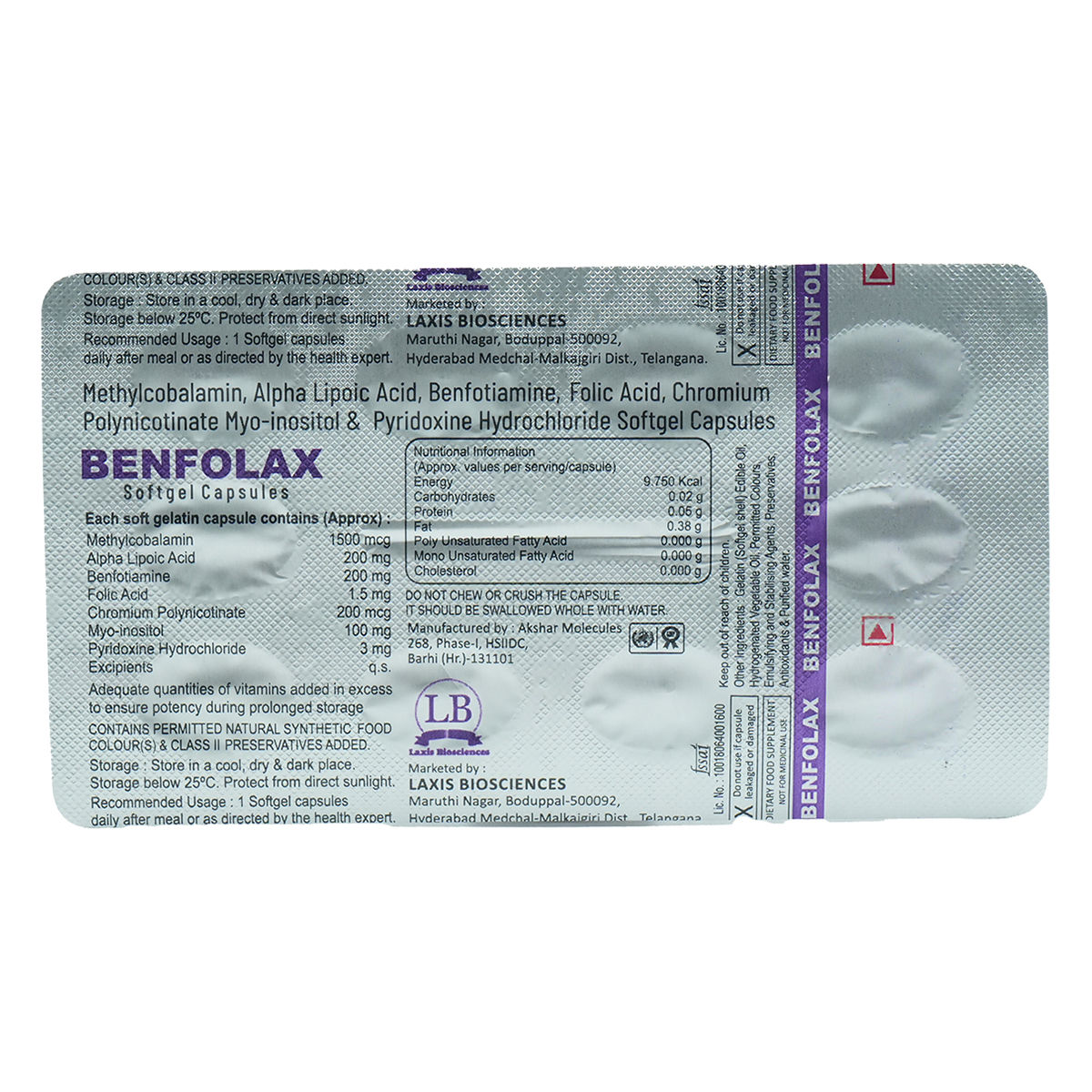 Benfolax Softgel Capsule 10's Price, Uses, Side Effects, Composition ...