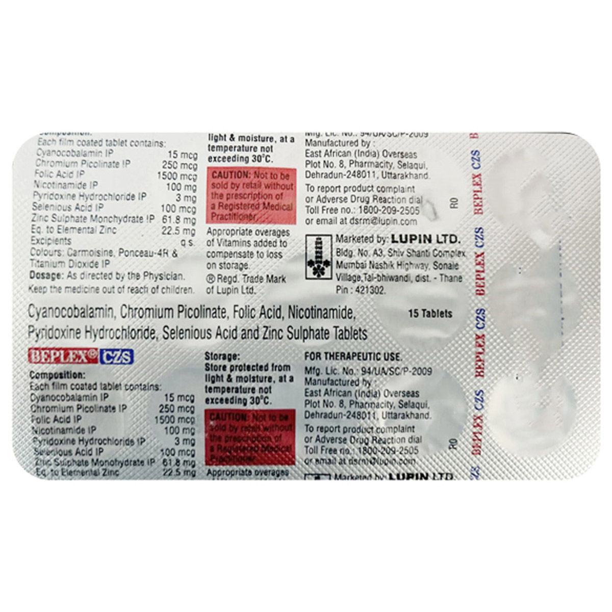 Beplex CZS Tablet | Uses, Side Effects, Price | Apollo Pharmacy