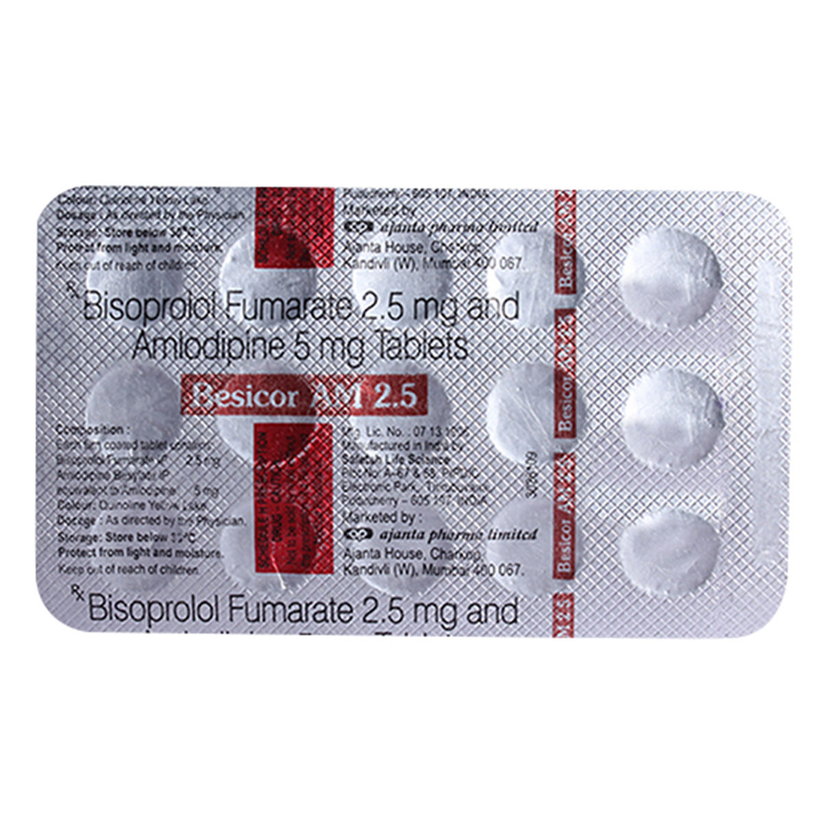 Besicor AM 2.5 Tablet 15's Price, Uses, Side Effects, Composition ...
