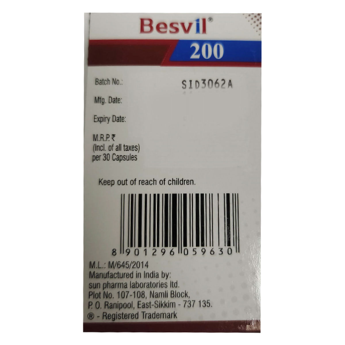 Besvil 200 Octacaps Capsule 30's Price, Uses, Side Effects, Composition ...