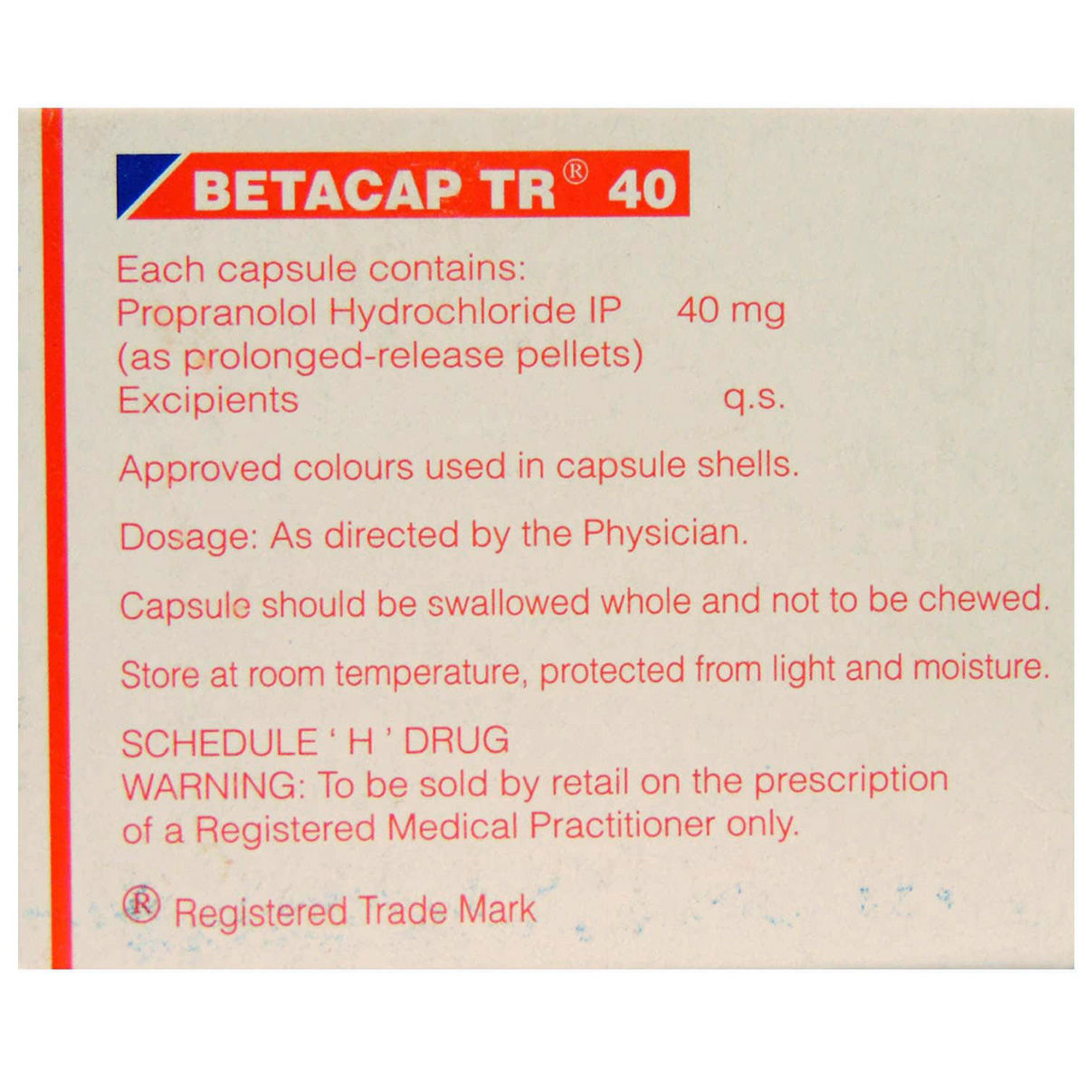 Betacap TR 40 Capsule का उपयोग, फायदे ,साइड इफेक्ट,कीमत in Hindi ...