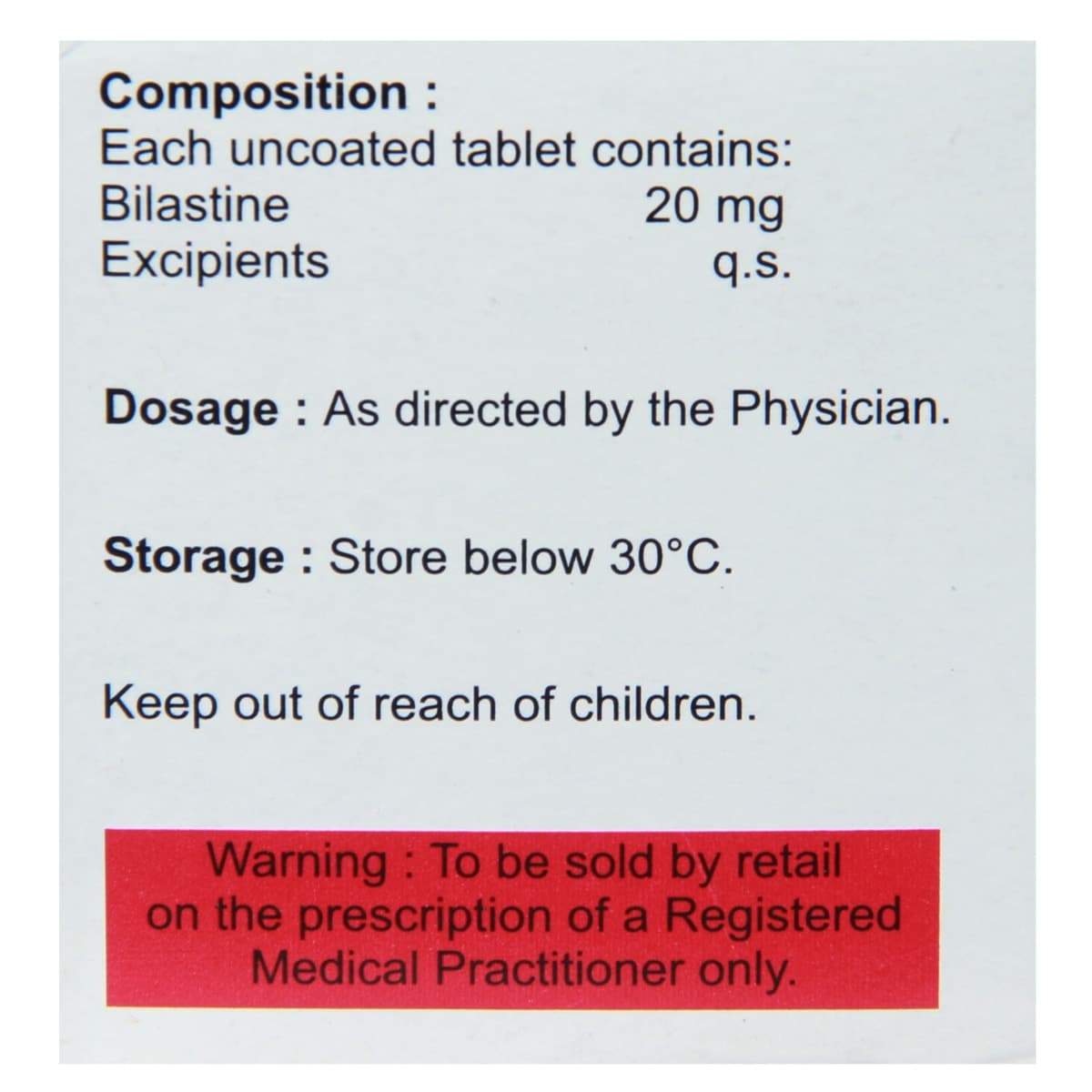 Bilanix Tablet 10's Price, Uses, Side Effects, Composition - Apollo ...