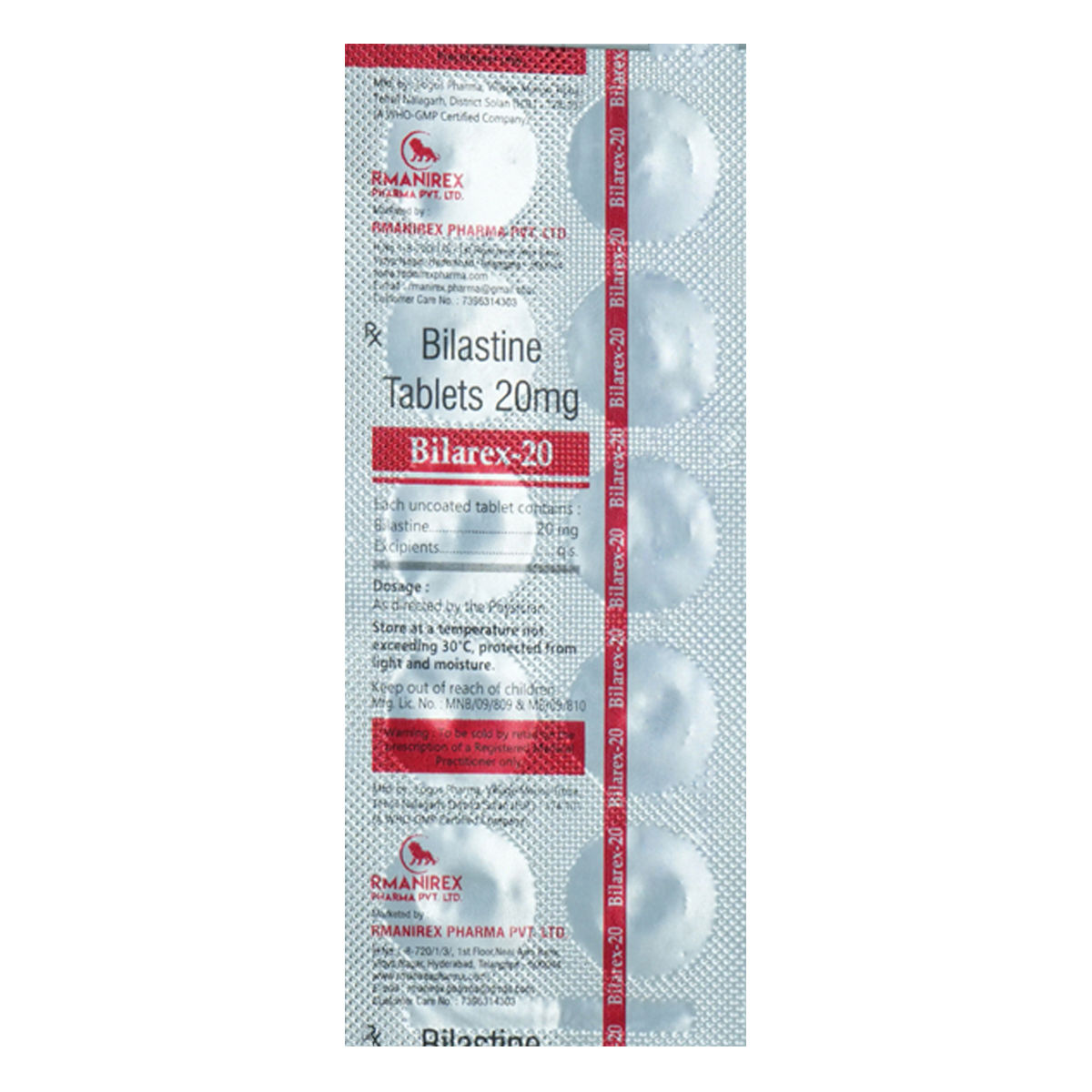 Bilarex-20 Tablet | Uses, Side Effects, Price | Apollo Pharmacy