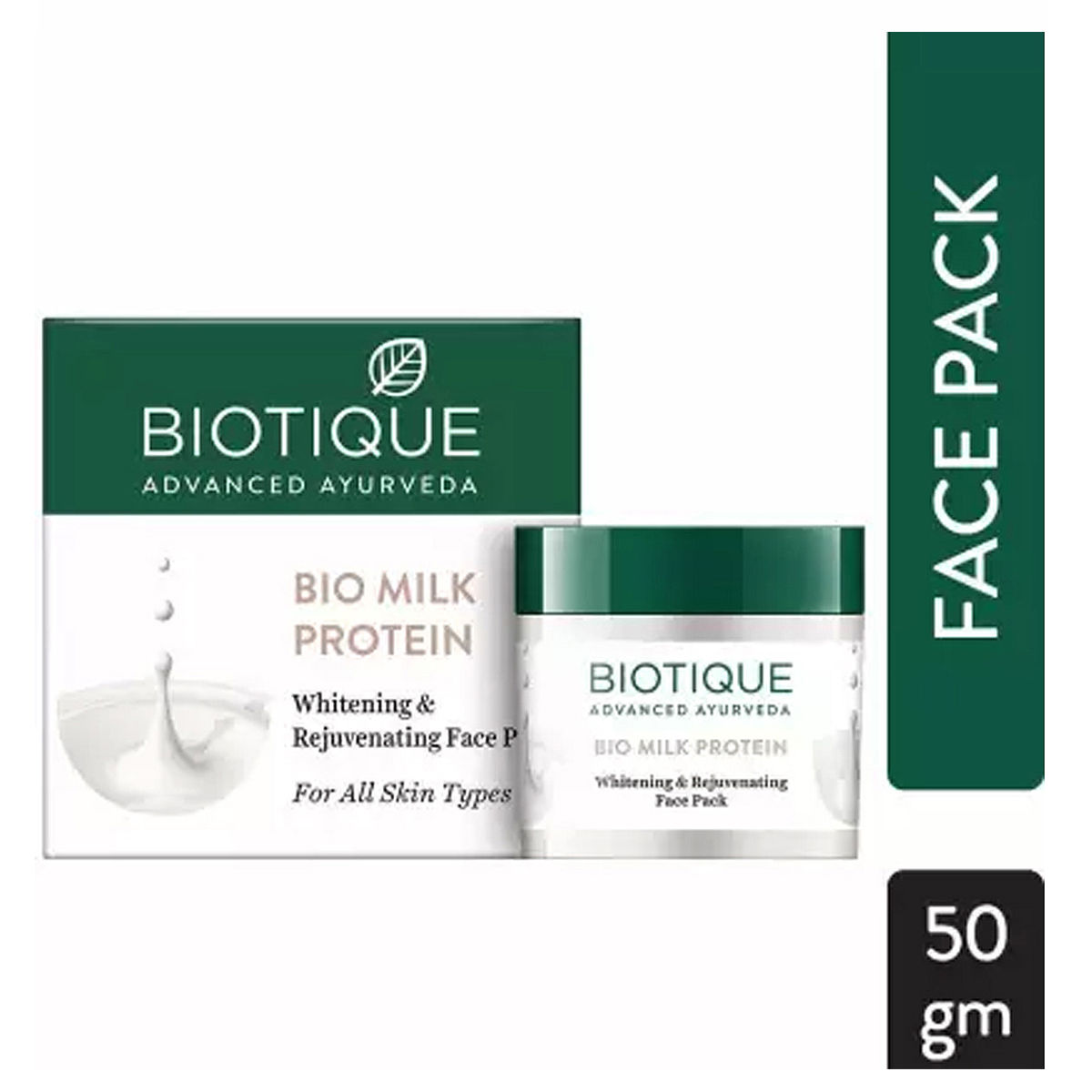 Biotique Bio Milk Protein Whitening & Rejuvenating Face Pack, 50 gm ...