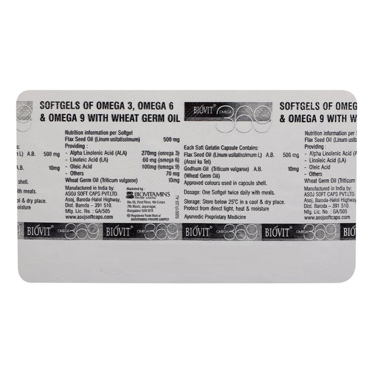 Biovit Omega 369, 10 Capsules Price, Uses, Side Effects, Composition ...