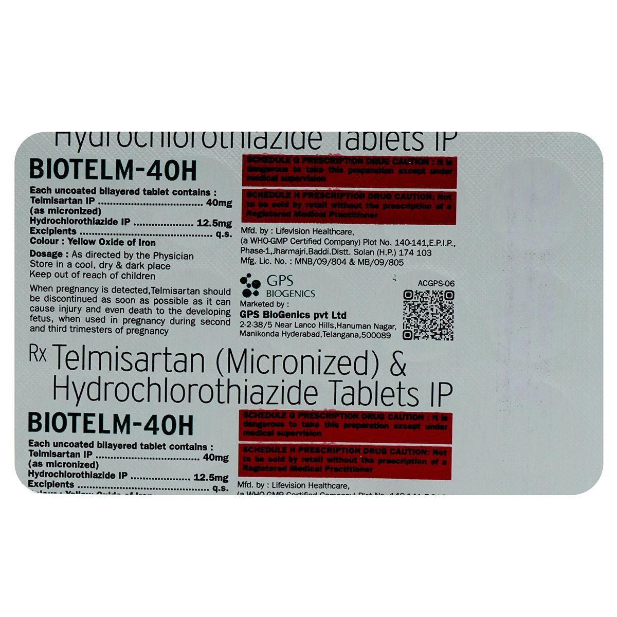 Biotelm-40 H Tablet 15's | Uses, Side Effects, Price | Apollo Pharmacy
