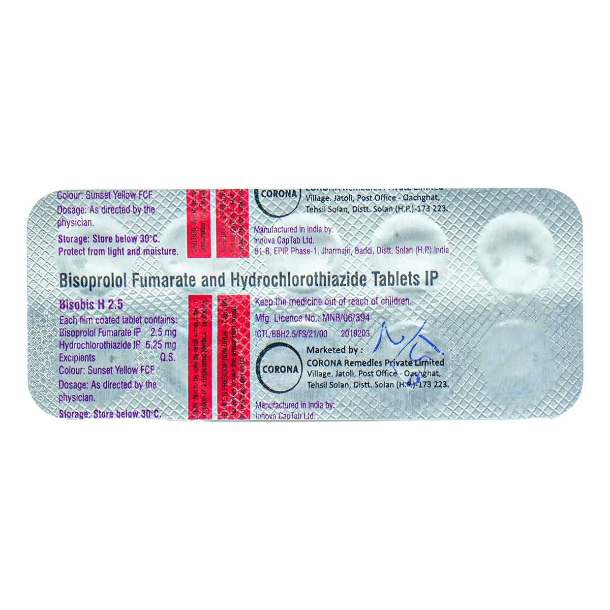 Bisobis H 2.5 Tablet 10's Price, Uses, Side Effects, Composition ...