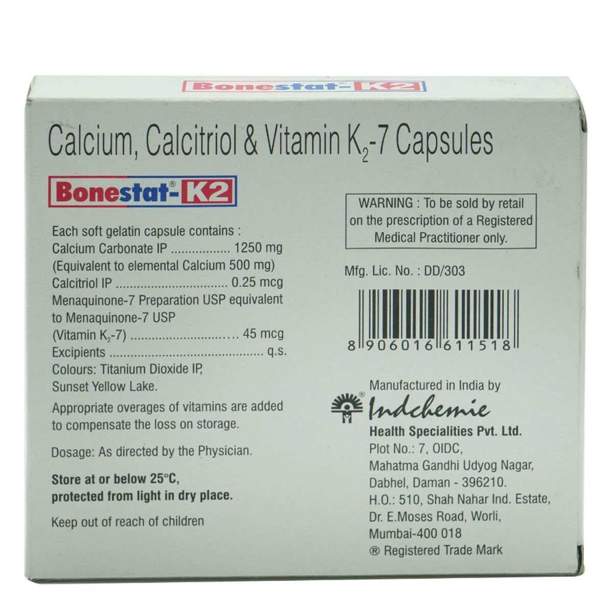 Bonestat-K2 Capsule 15's Price, Uses, Side Effects, Composition ...