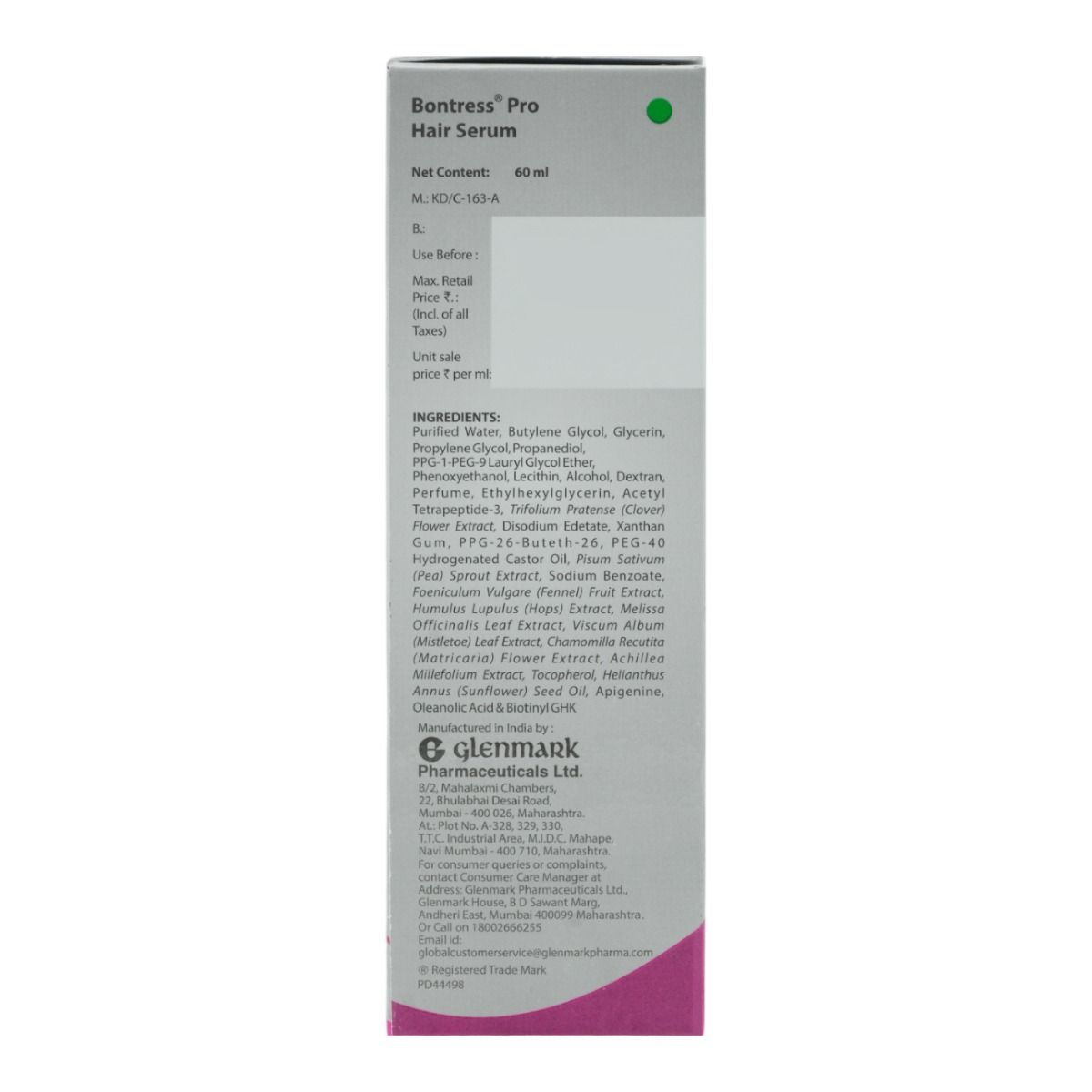 Bontress Pro Hair Serum 60 ml Price, Uses, Side Effects, Composition ...
