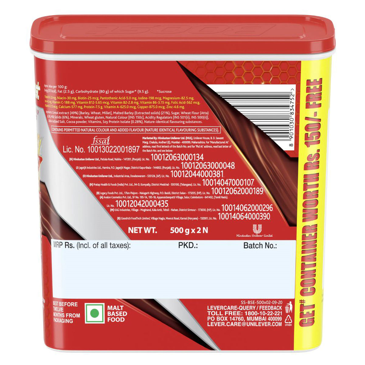 Boost 3X More Stamina Energy and Sports Nutrition Drink Powder, 1 kg ...