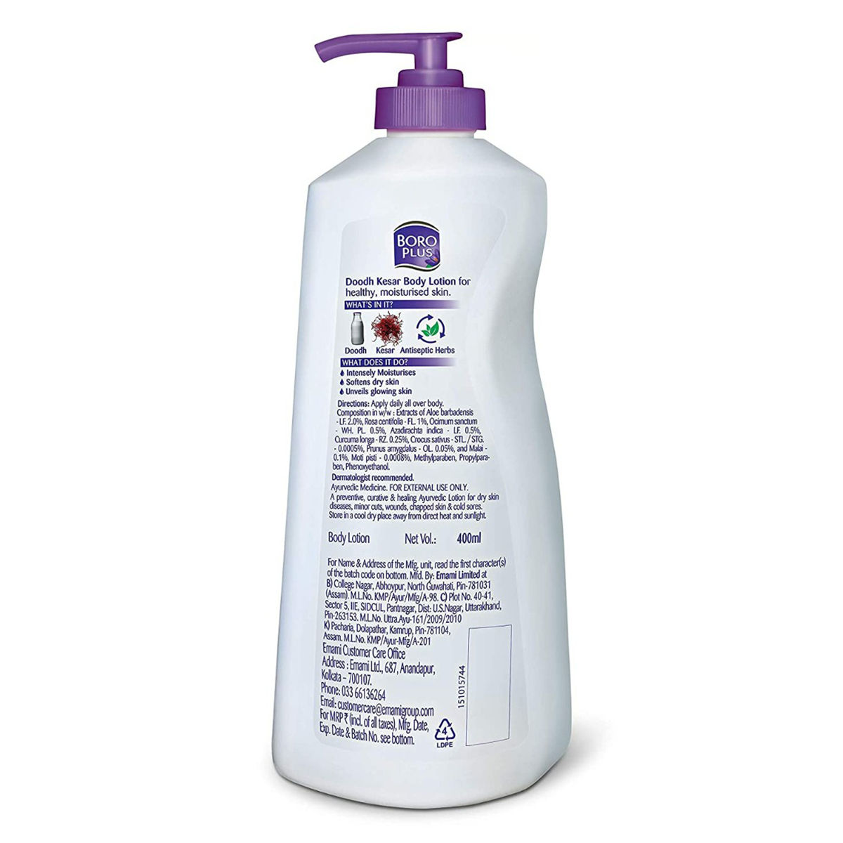 Buy BoroPlus Doodh Kesar Body Lotion 400 ml | 19 Minutes Delivery ...