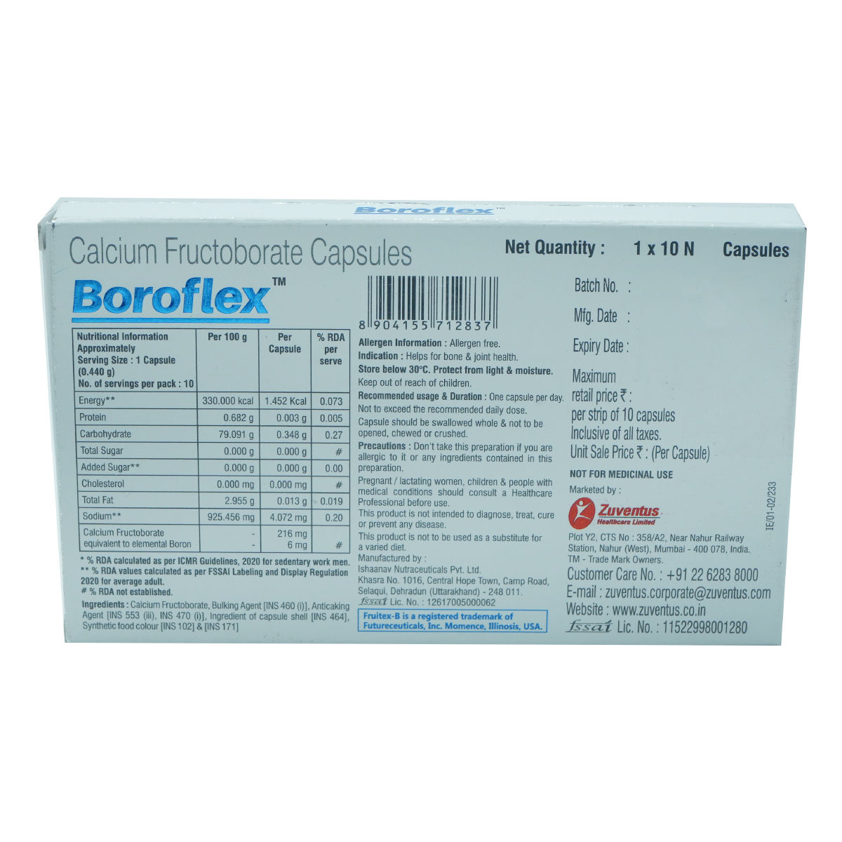 Boroflex 6 mg Capsule 10's Price, Uses, Side Effects, Composition ...