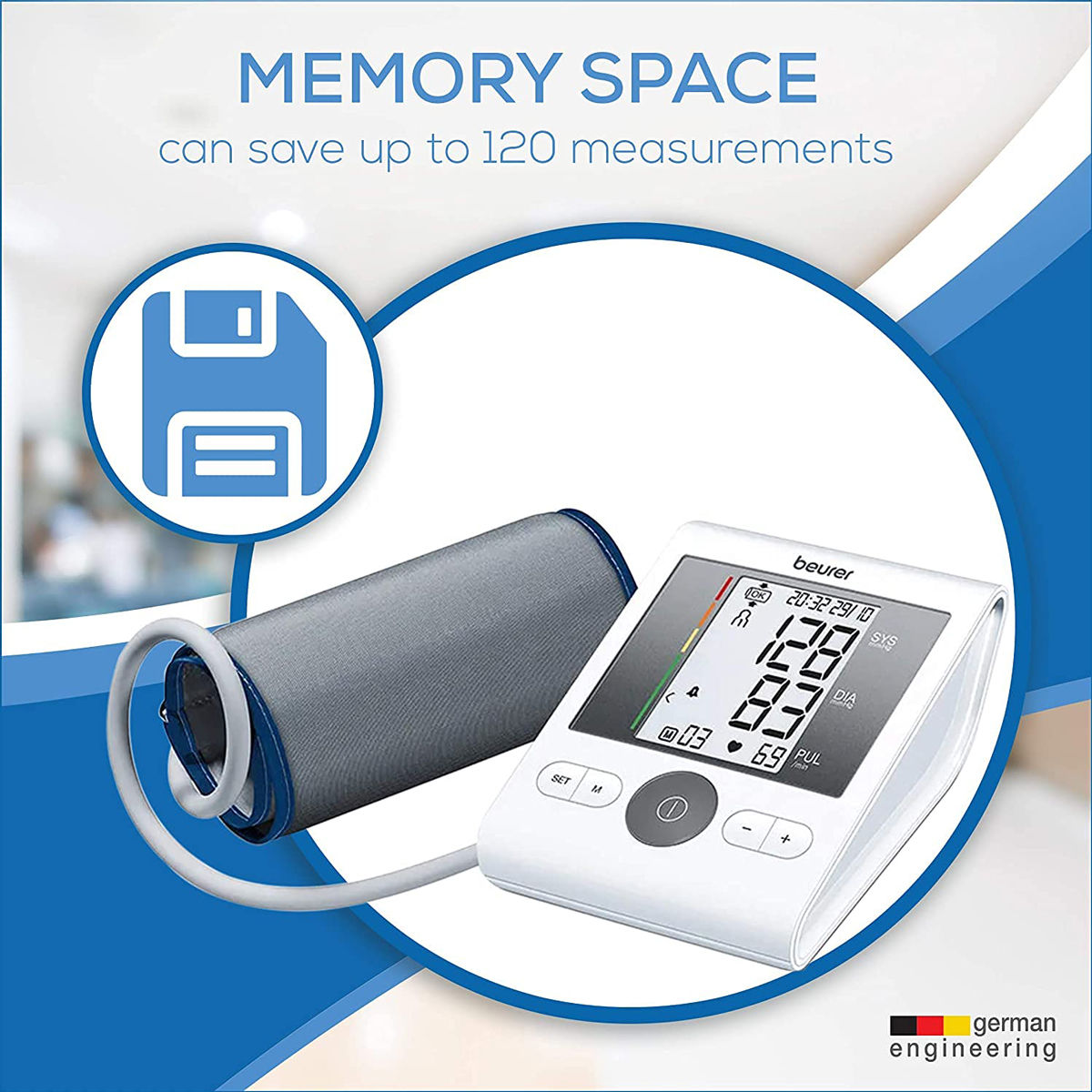 Beurer BM 28 Upper Arm Blood Pressure Monitor with Adaptor, 1 Count ...