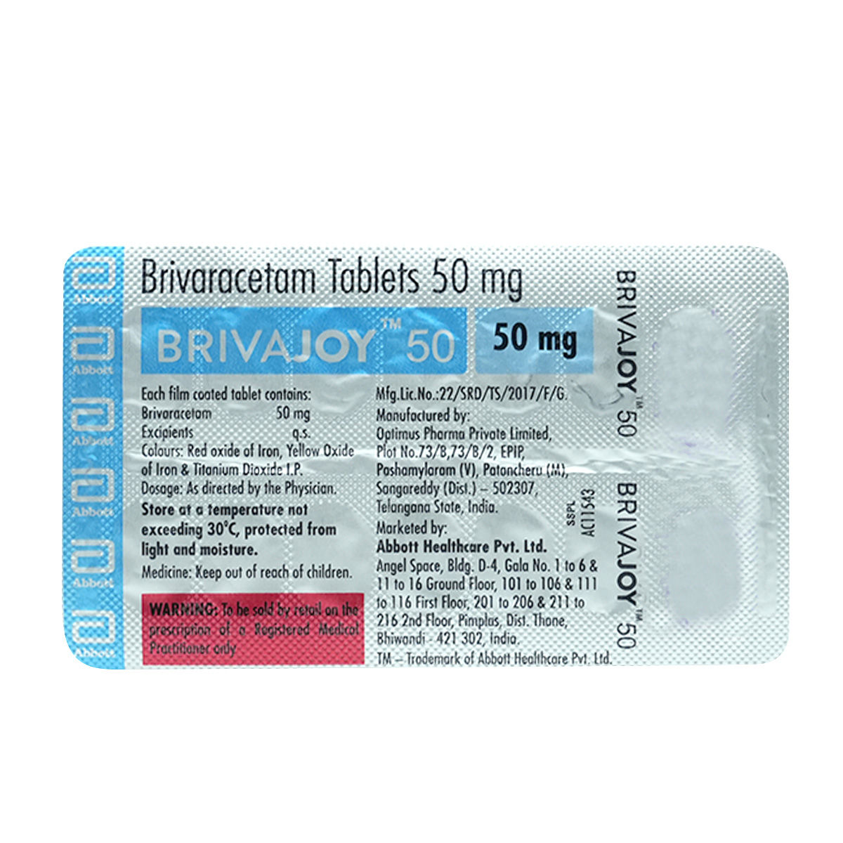 Brivajoy 50 Tablet | Uses, Side Effects, Price | Apollo Pharmacy