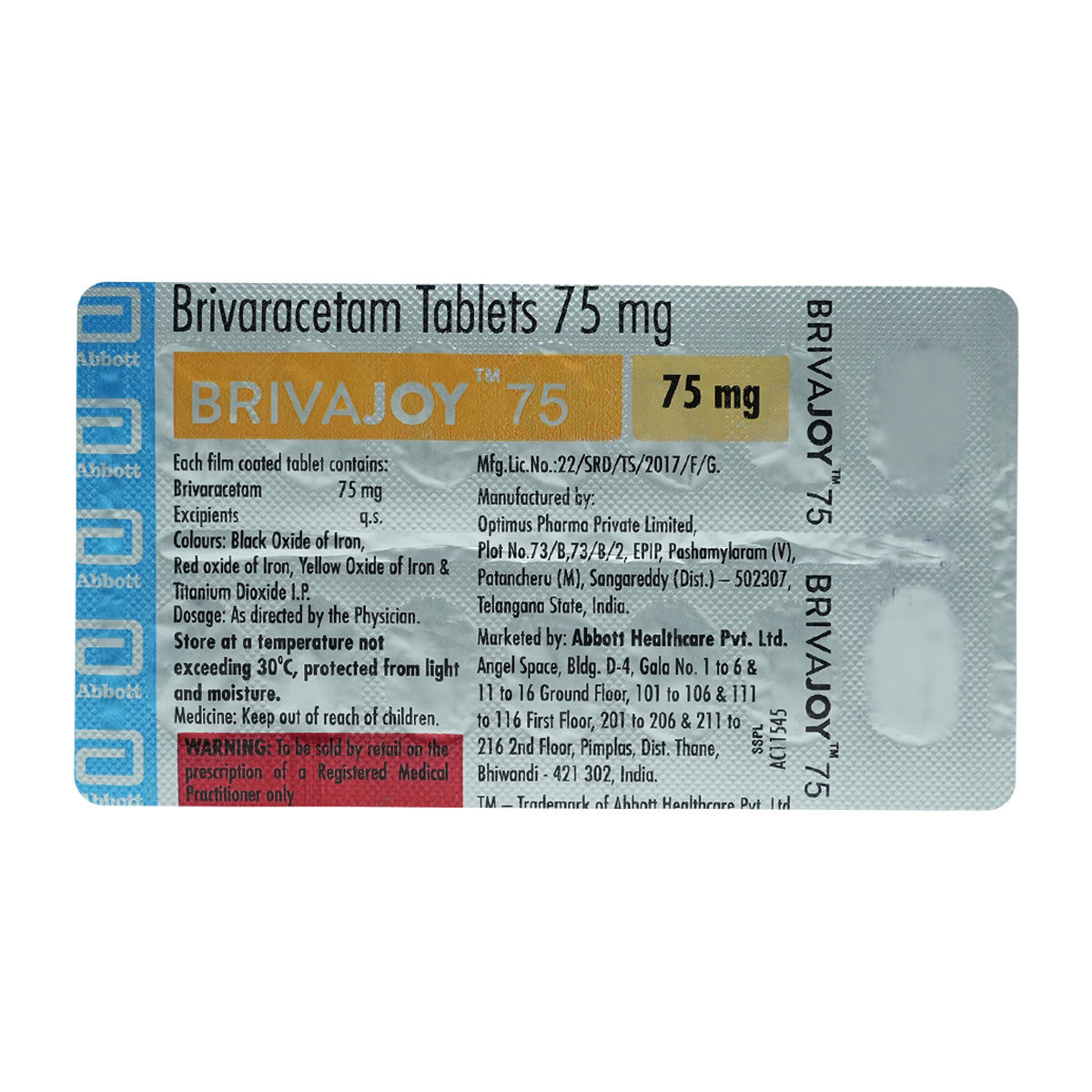 Brivajoy 75 Tablet | Uses, Side Effects, Price | Apollo Pharmacy