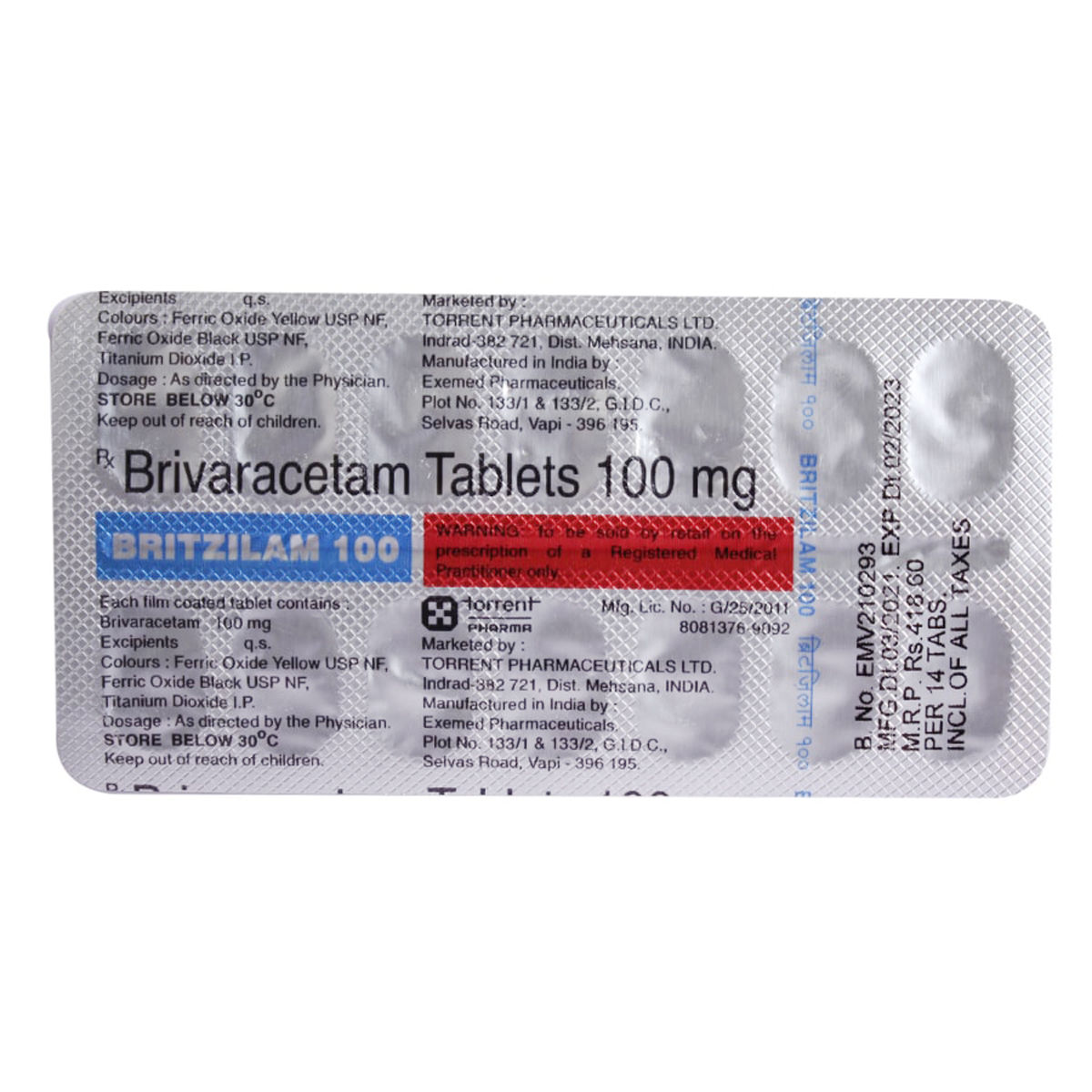 Britzilam 100 Tablet 15's Price, Uses, Side Effects, Composition ...